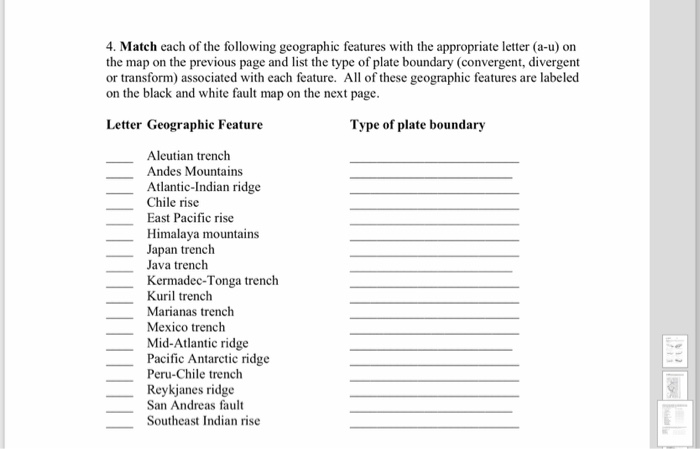 Solved please help! :(-label the letter geographic feature | Chegg.com