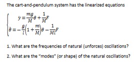 Solved The cart-and-pendulum system has the linearized | Chegg.com