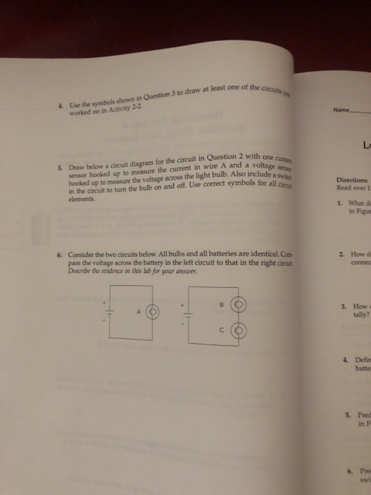 HOMEWORK FOR LAB 4 BATTERIES, BULBS, AND CURRENT Is | Chegg.com
