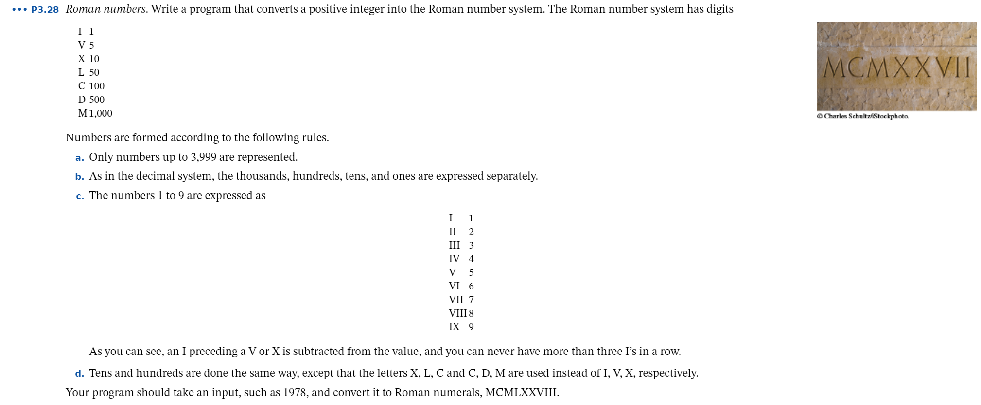 Solved - P3.28 Roman numbers. Write a program that converts | Chegg.com