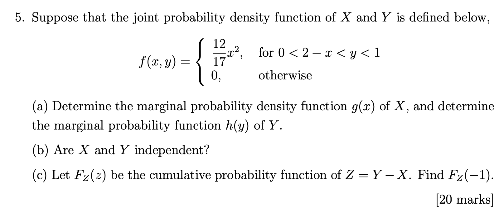 Solved 5. Suppose that the joint probability density | Chegg.com