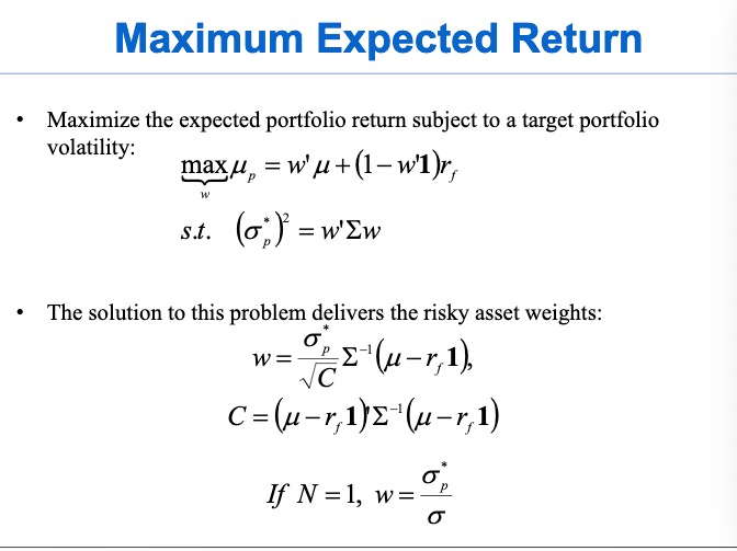 Maximum Expected Utility • For N risky assets and one | Chegg.com