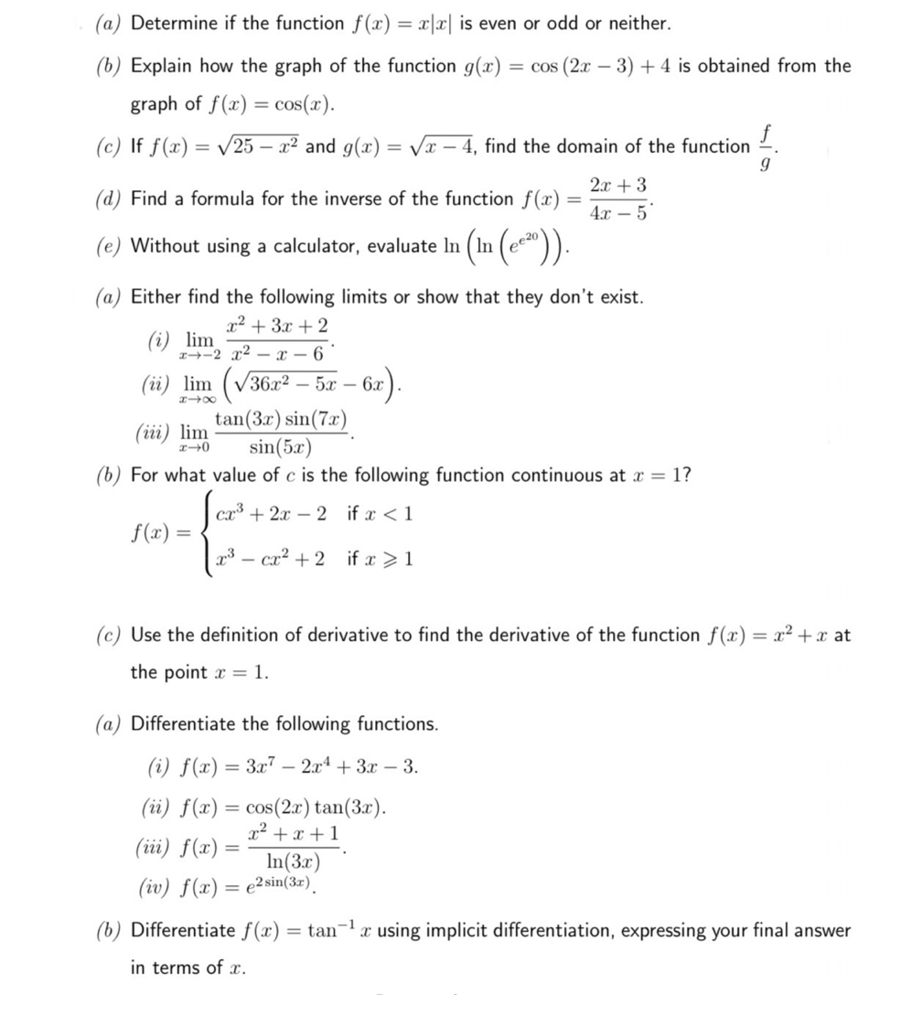 Solved A Determine If The Function F X X∣x∣ Is Even Or