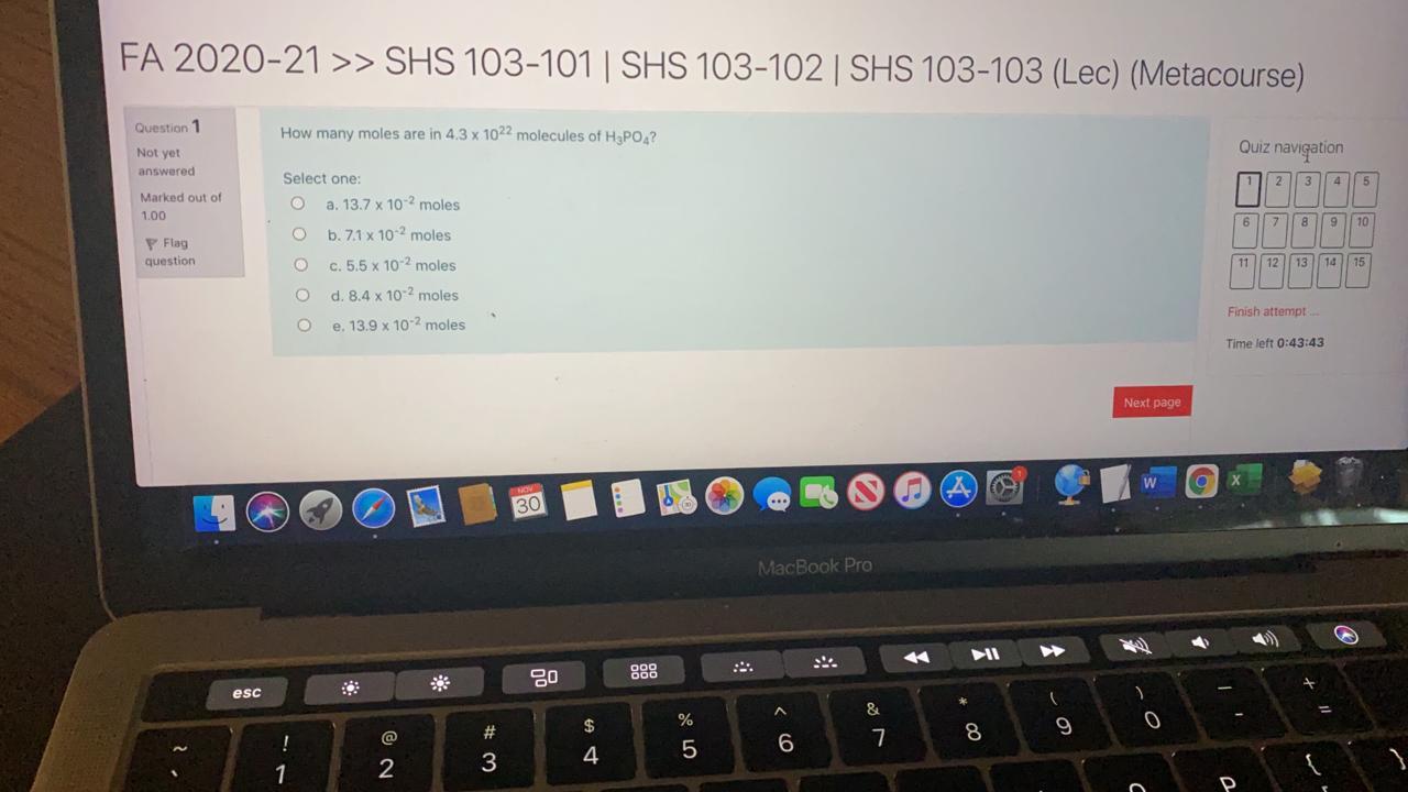 FA 2020-21 >> SHS 103-101 | SHS 103-102 | SHS 103-103 | Chegg.com