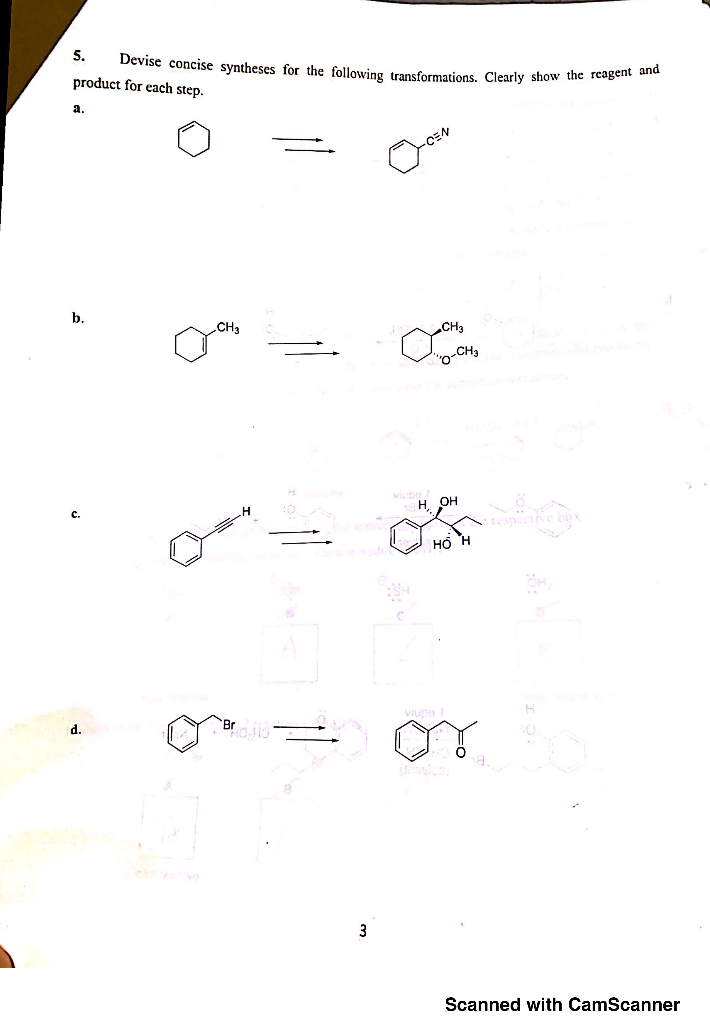 Solved 5. Devise concise synthesis for the following | Chegg.com