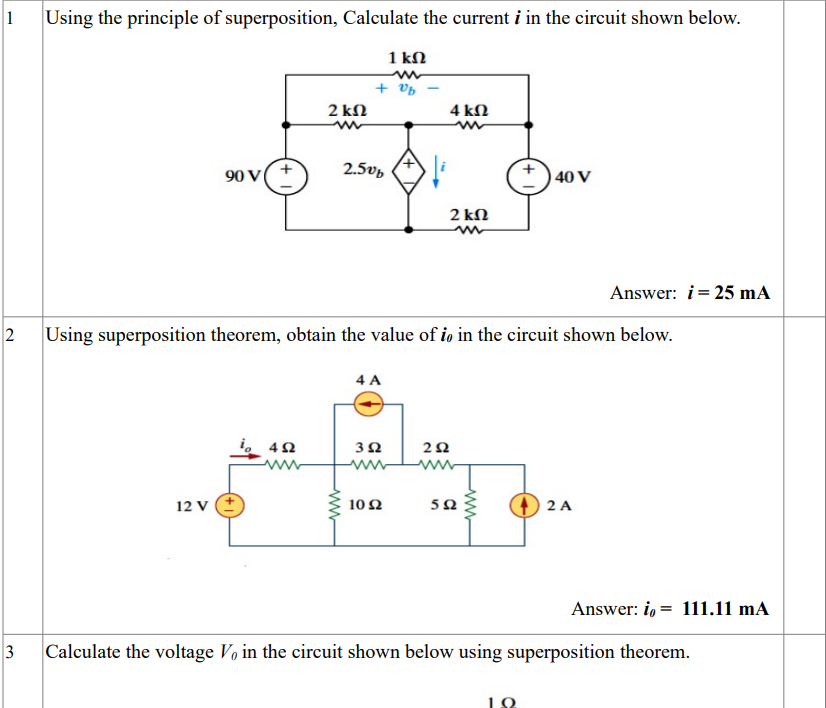 Solved 1 Using the principle of superposition, Calculate the | Chegg.com