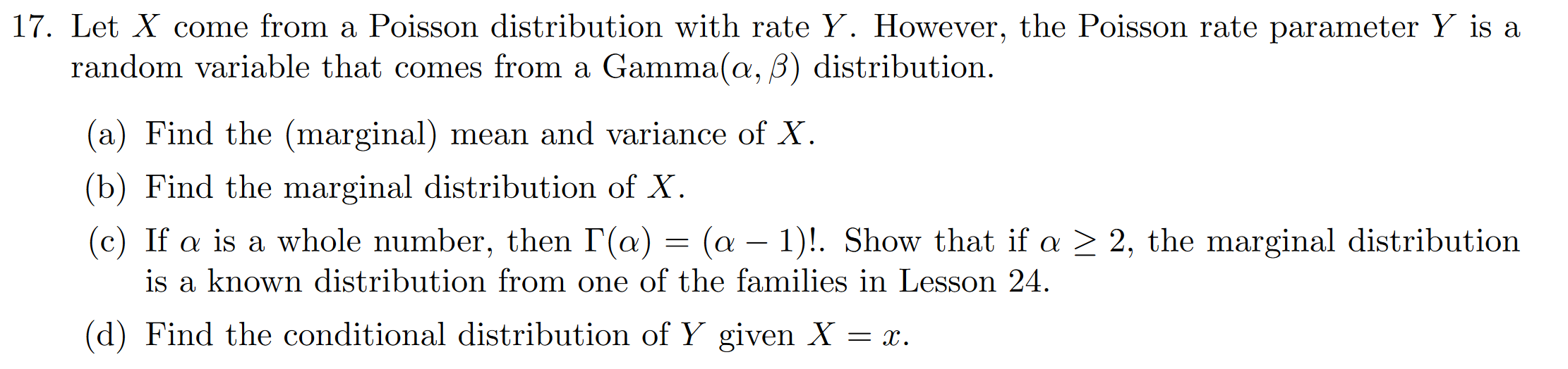 Solved 7. Let X come from a Poisson distribution with rate | Chegg.com