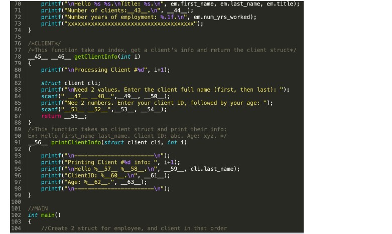 Task 3: Struct You will write a program to keep track | Chegg.com