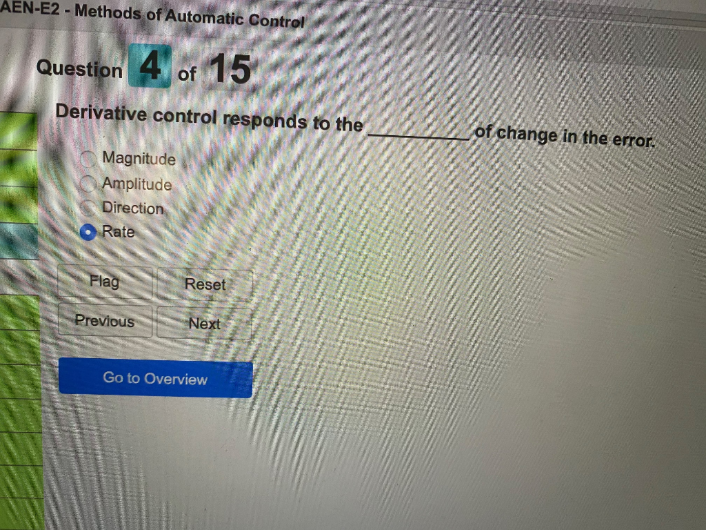 Solved AEN-E2 - Methods of Automatic Control Question 4 of | Chegg.com