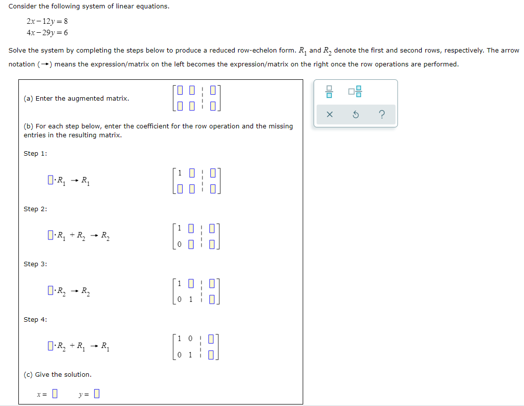 Solved Consider the following system of linear equations. | Chegg.com