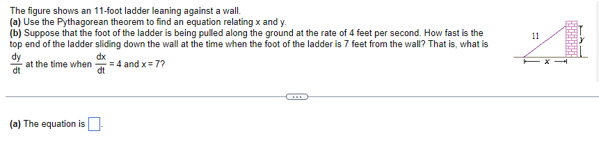 Solved The figure shows an 11-foot ladder leaning against a | Chegg.com