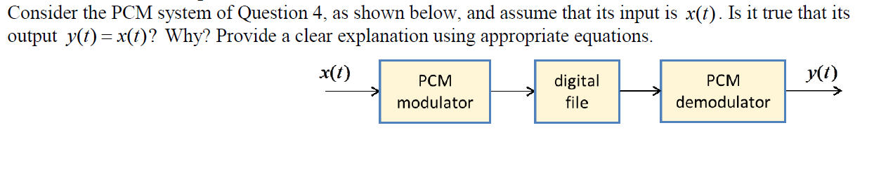 Solved Consider the PCM system of Question 4, as shown | Chegg.com