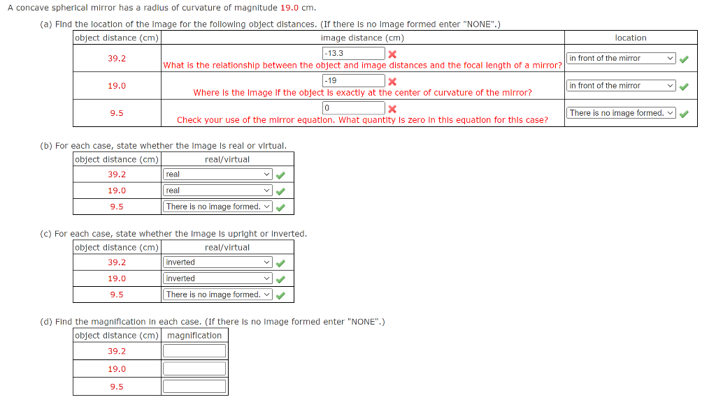 Solved (b) For each case, state whether the Imace Is real or | Chegg.com