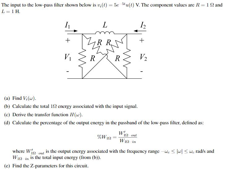 Solved The input to the low-pass filter shown below is | Chegg.com