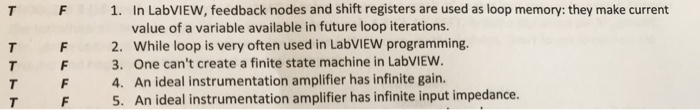 Solved TF 1. n LabVIEW, feedback nodes and shift registers | Chegg.com