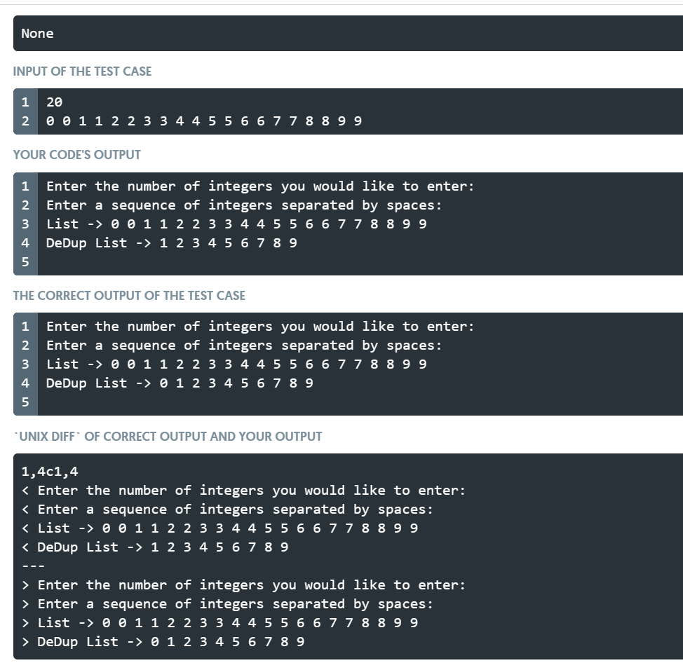 Solved DeDup Write a program that does the following: 1. | Chegg.com