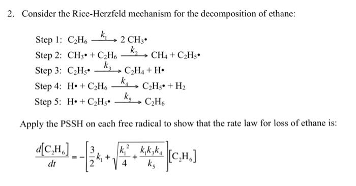Solved Consider the Rice-Herzfeld mechanism for the | Chegg.com