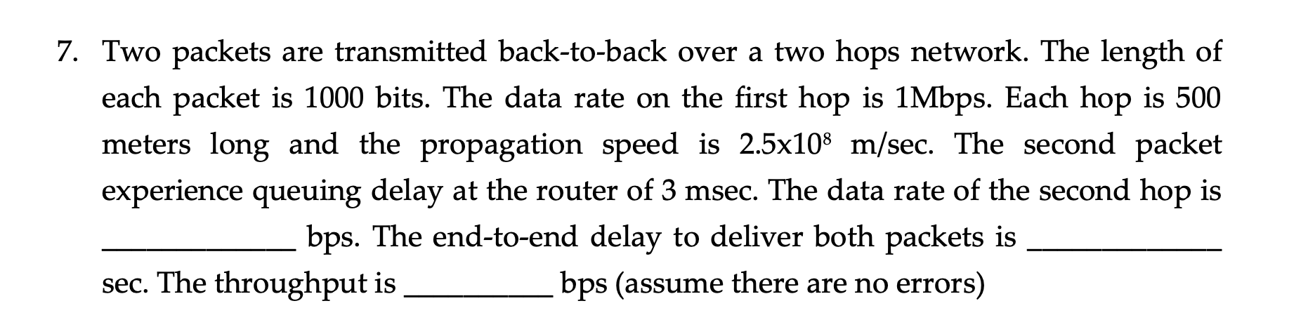 Solved 7. Two packets are transmitted back-to-back over a | Chegg.com