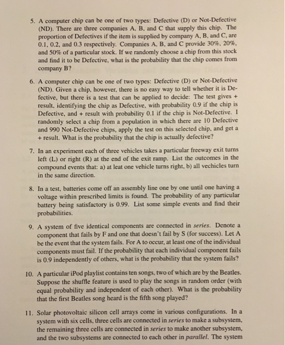Solved A computer chip can be of two types: Defective (D) or | Chegg.com