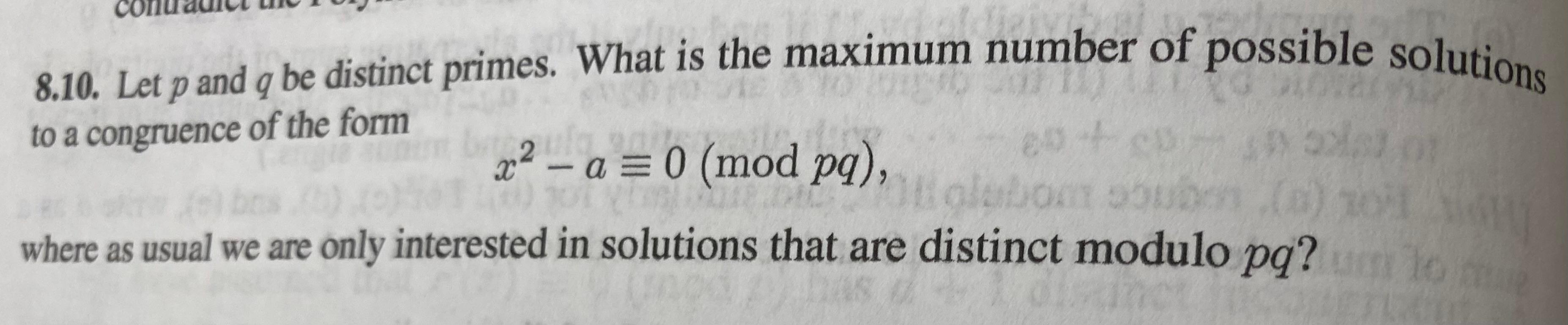 Solved 8.10. Let p and q be distinct primes. What is the | Chegg.com