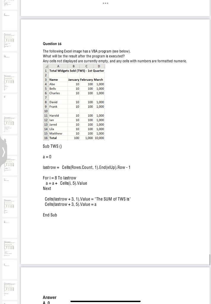 Solved 23 Of 33 Question 13 The Following Excel Image Has A 
