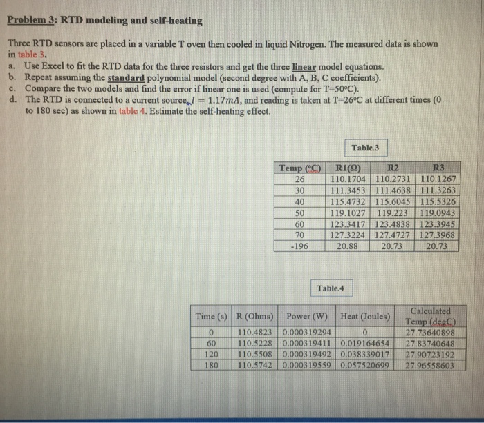 Problem 3: RTD modeling and self-heating Three RTD | Chegg.com
