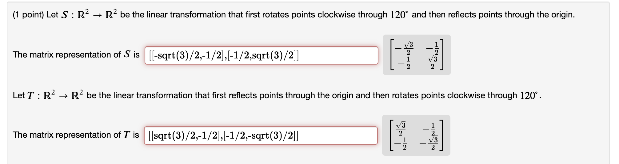 Solved Let S: R^2 to R^2 be the linear transformation that | Chegg.com