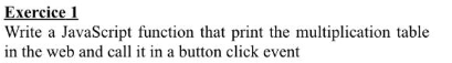 Solved Exercice 1 Write a JavaScript function that print the | Chegg.com