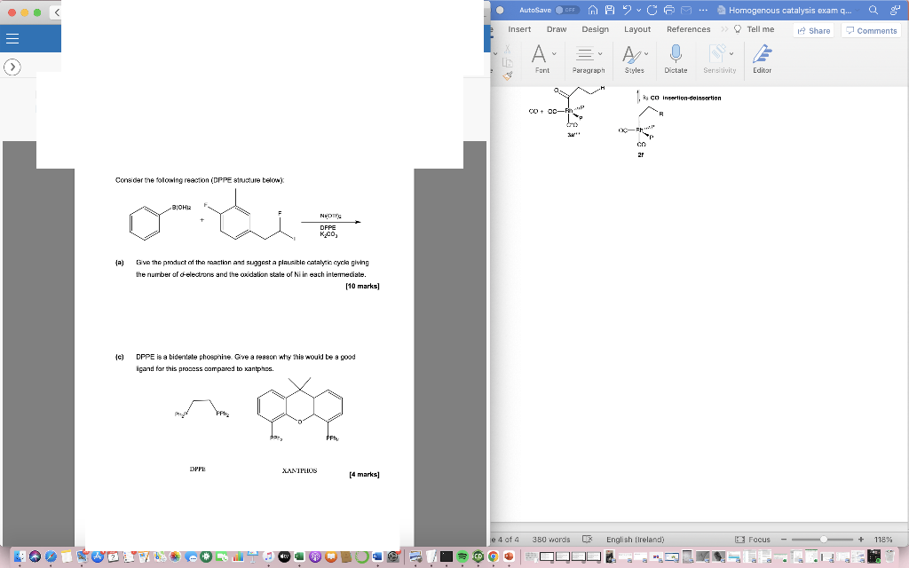Consider the following reaction (DPPE structure | Chegg.com