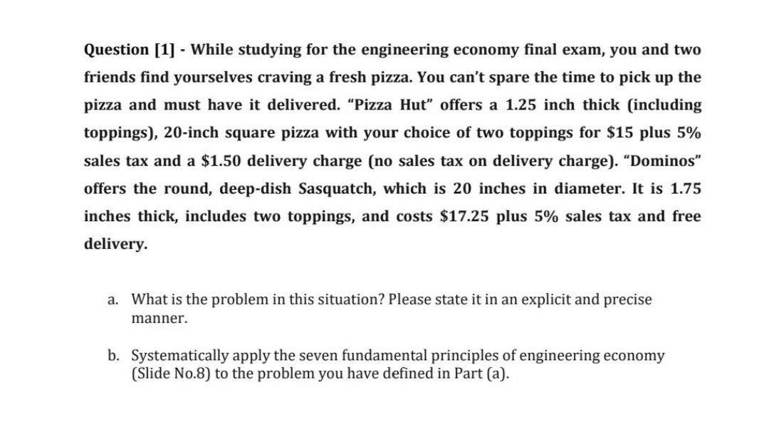 Solved Question [1] - While studying for the engineering | Chegg.com