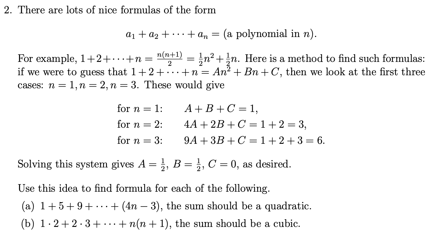 Solved 2. There are lots of nice formulas of the form a1 + | Chegg.com