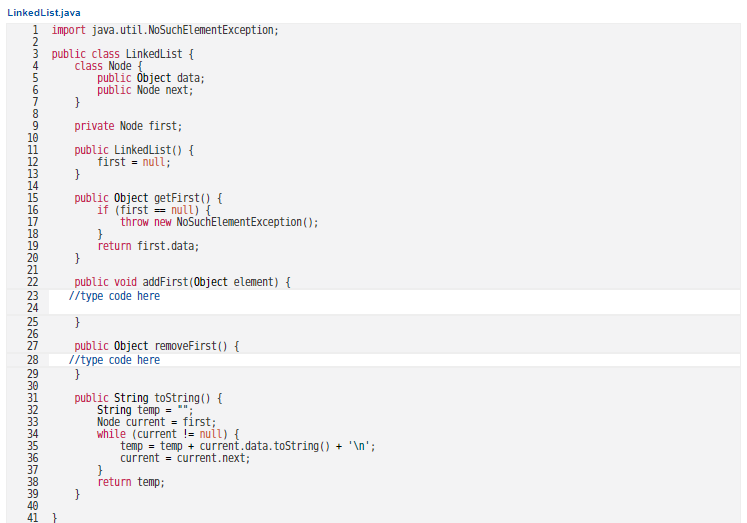 Solved The Linkedlist Class Defines The Rudiments Of The 