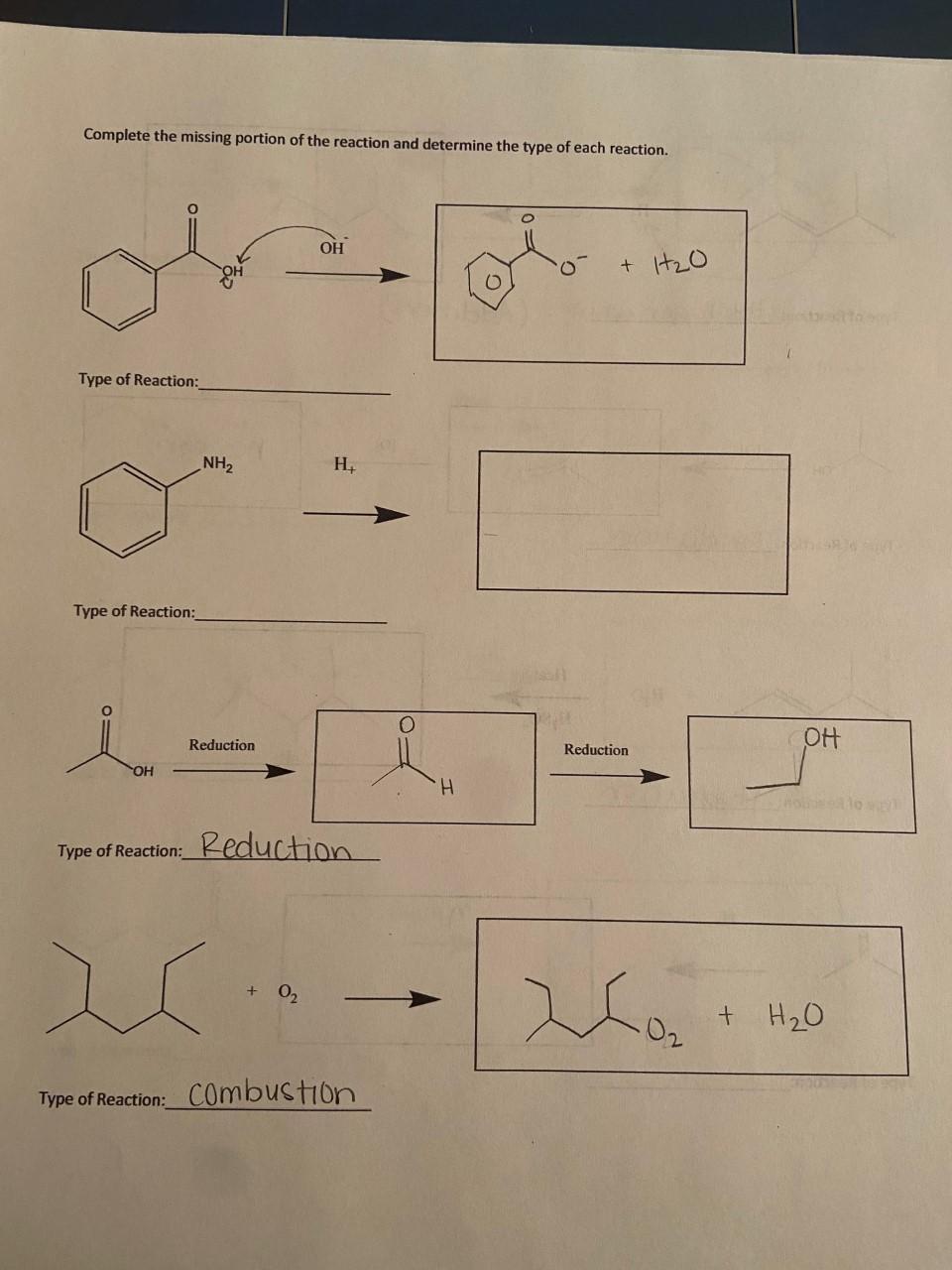 Solved OH [0] [O] ОН Type of Reaction: Oxidation Heat, H20 | Chegg.com