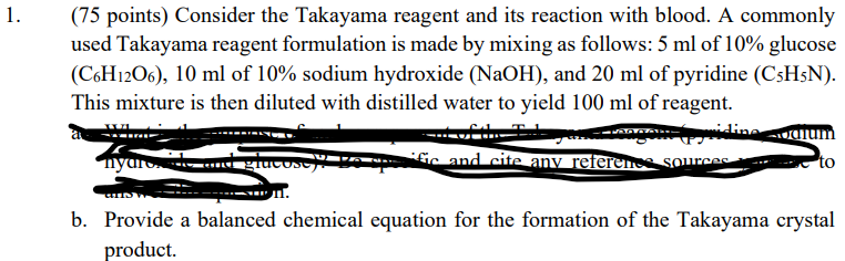 Solved 1. (75 points) Consider the Takayama reagent and its | Chegg.com