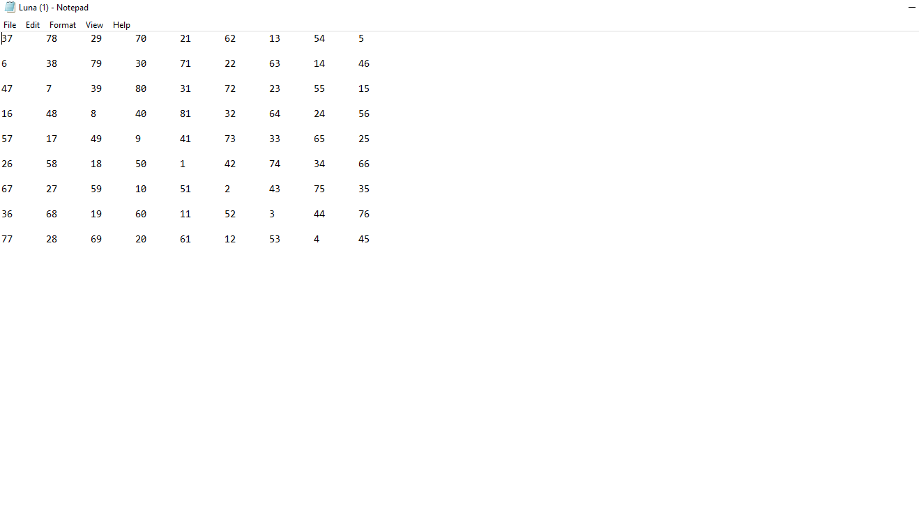 Solved Lab 13: Magic square A magic square of order n is an | Chegg.com