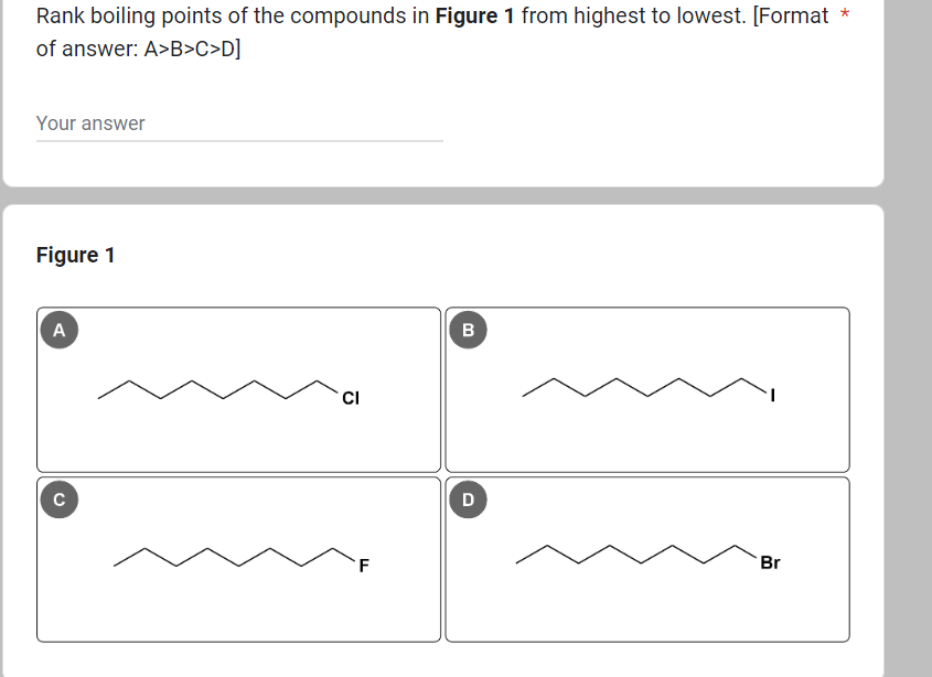 Solved Rank boiling points of the compounds in Figure 1 from | Chegg.com