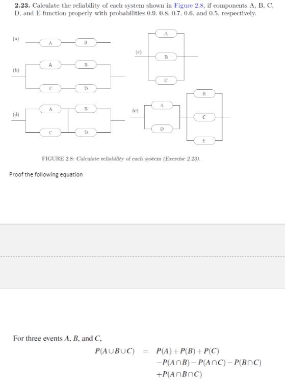 Solved 2.23. Calculate the reliability of each system shown | Chegg.com