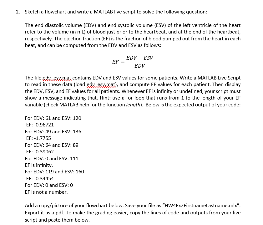 Solved Sketch A Flowchart And Write A Matlab Live Script To