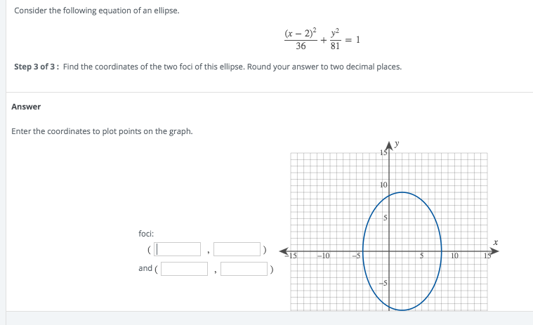 Solved Consider the following equation of an ellipse. Step 3 | Chegg.com