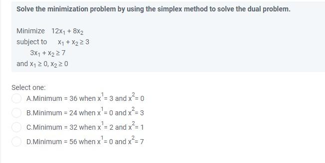 Solved Solve the minimization problem by using the simplex | Chegg.com