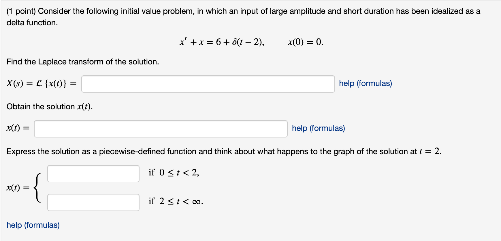 Solved (1 point) Consider the following initial value | Chegg.com