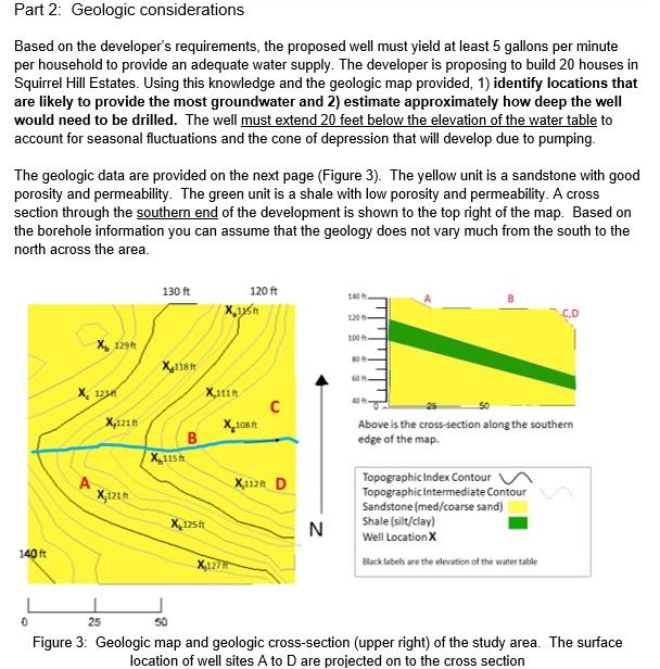 Solved Part 2: Geologic considerations Based on the | Chegg.com