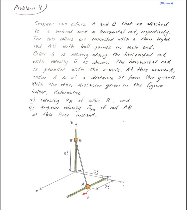 Solved (10 points) Problem 4) Consider two collars A and B | Chegg.com