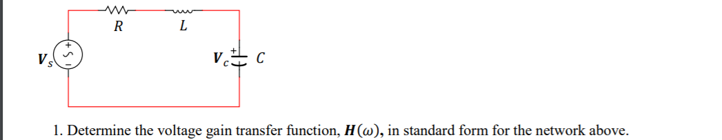 Solved 1. Determine the voltage gain transfer function, | Chegg.com