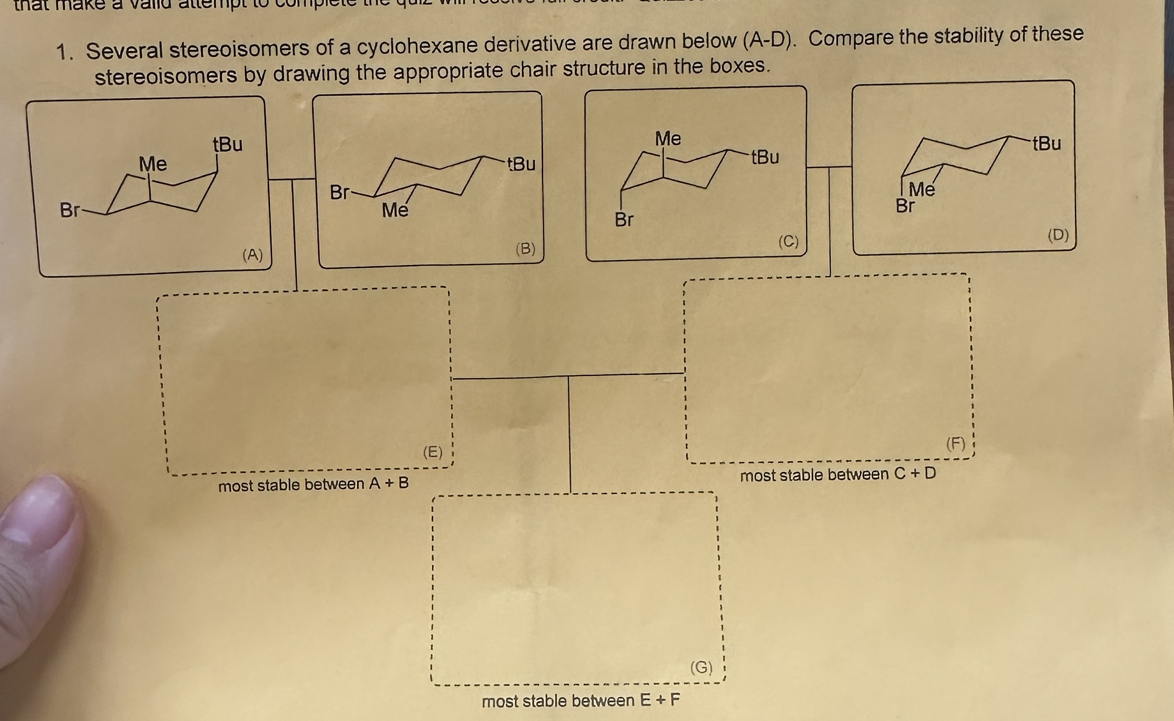 Solved Several stereoisomers of a cyclohexane derivative are | Chegg.com