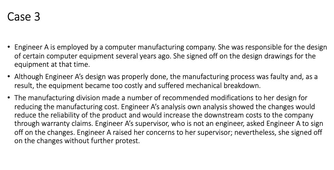 Solved Case 3 . Engineer A is employed by a computer | Chegg.com