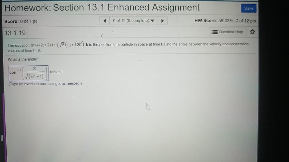 Solved Homework Section 13 1 Enhanced Assignment Save 6 Of