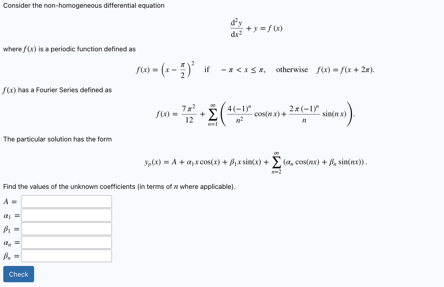 Solved Consider the non-homogeneous differential equation | Chegg.com