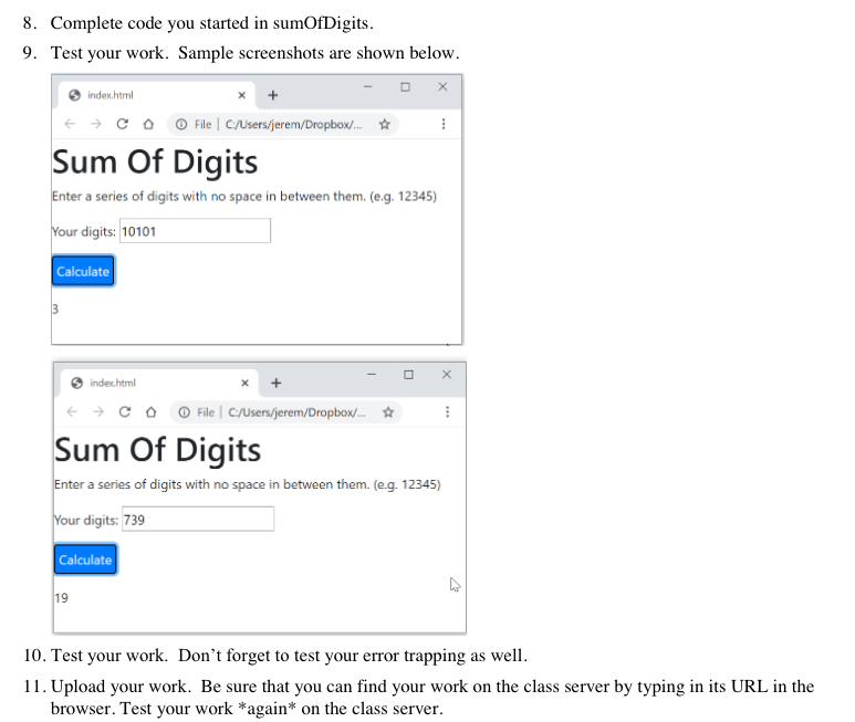Solved JavaScript Strings – Assignment08b Sum of cubes | Chegg.com