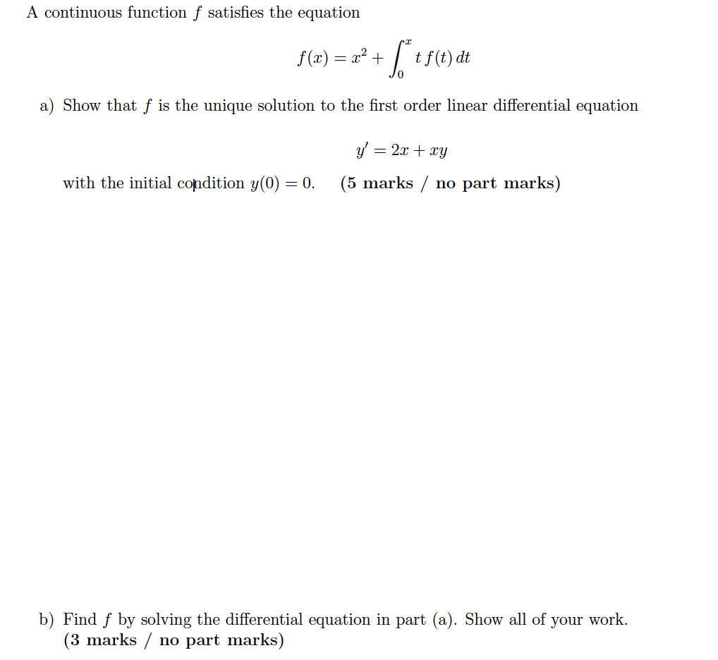 Solved A continuous function f satisfies the equation f(x) = | Chegg.com